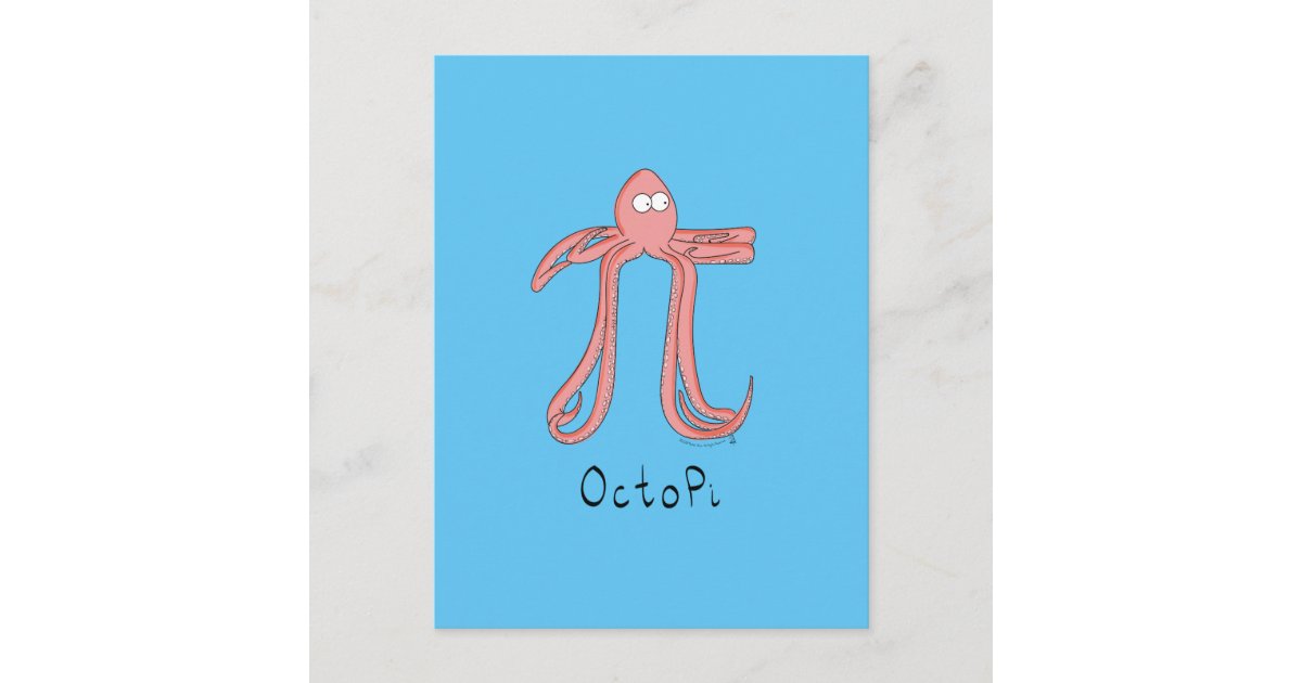 Octopus Cute Math Pi Day Postcard | Zazzle