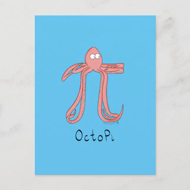 Octopus Cute Math Pi Day Postcard | Zazzle
