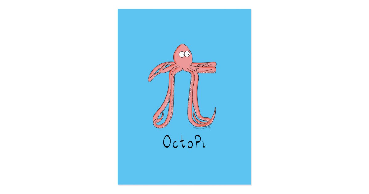 Octopus Cute Math Pi Day Postcard | Zazzle.com
