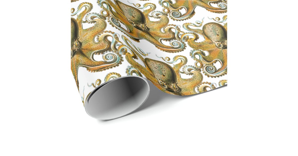 Octopus Drawing Vintage Tentacles Wrapping Paper | Zazzle