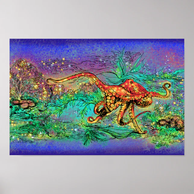 Octopus Garden Poster | Zazzle