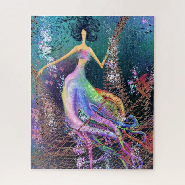 Octopus Girl - Art Drawing - Abstract Ocean Woman Jigsaw Puzzle | Zazzle