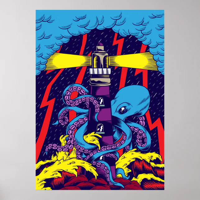 Octopus Illustration Poster | Zazzle