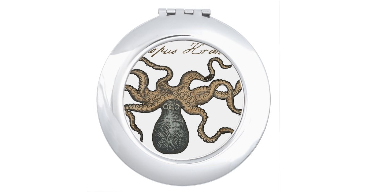 Octopus Kraken Vintage Illustration Vanity Mirror | Zazzle