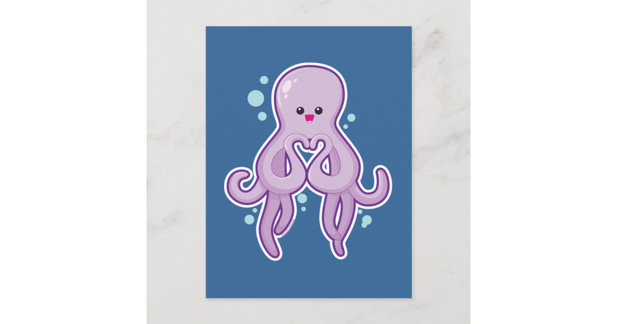 Octopus Loves You Postcard | Zazzle