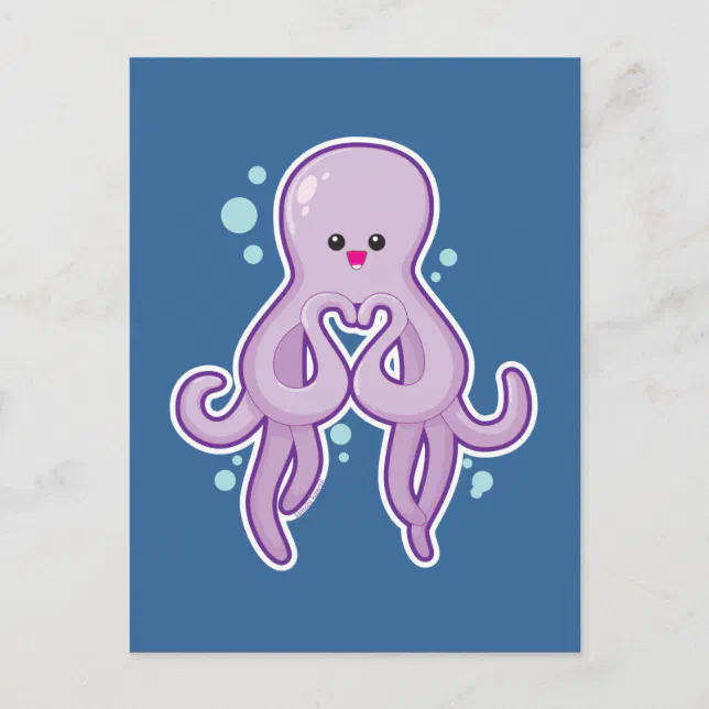 Octopus Loves You Postcard | Zazzle