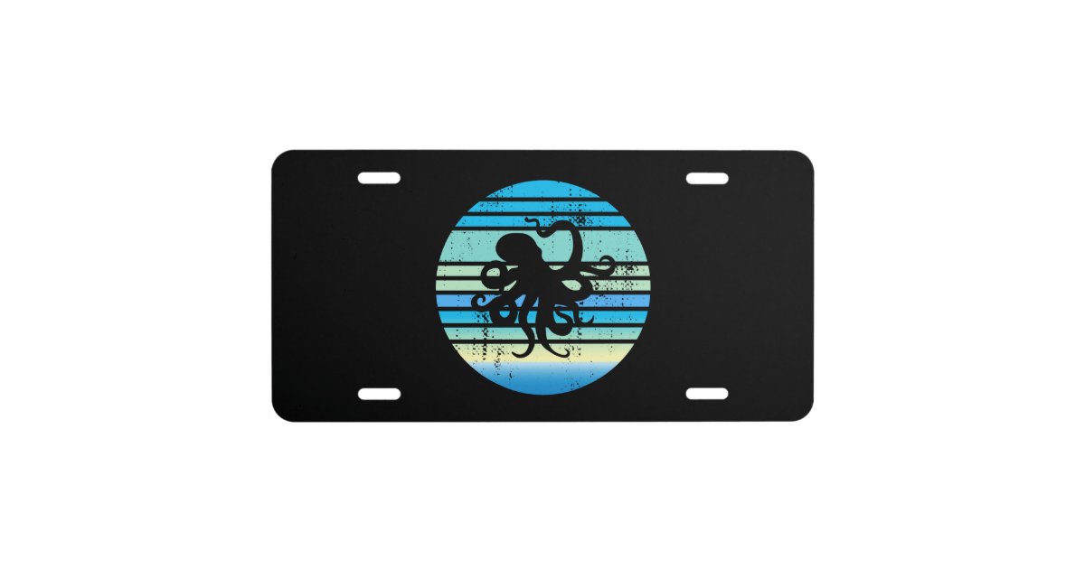 Octopus Marine Biologist License Plate | Zazzle