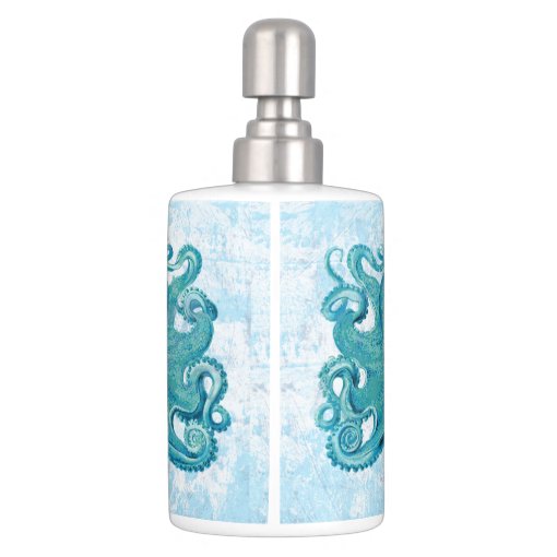 Octopus Marine Life Ocean Animals Beach Nautical Bath Set | Zazzle