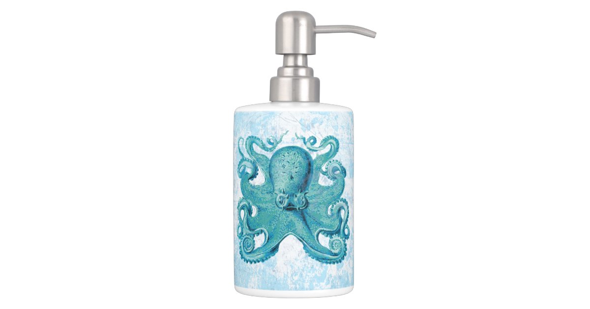 Octopus Marine Life Ocean Animals Beach Nautical Bath Set | Zazzle