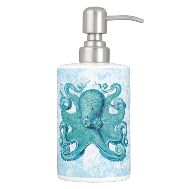 Octopus Marine Life Ocean Animals Beach Nautical Bath Set | Zazzle