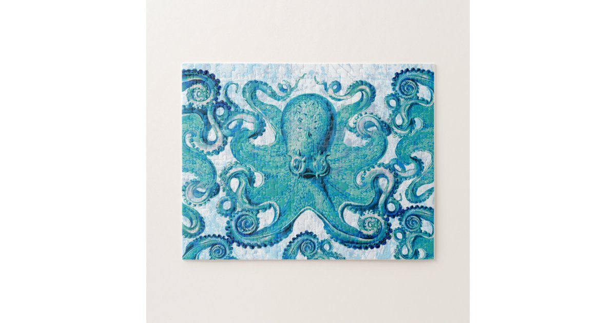Octopus Marine Life Ocean Animals Beach Nautical Jigsaw Puzzle | Zazzle