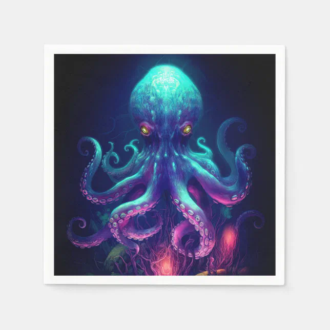 Octopus Mythical Nautical Under the Sea Creatures Napkins | Zazzle