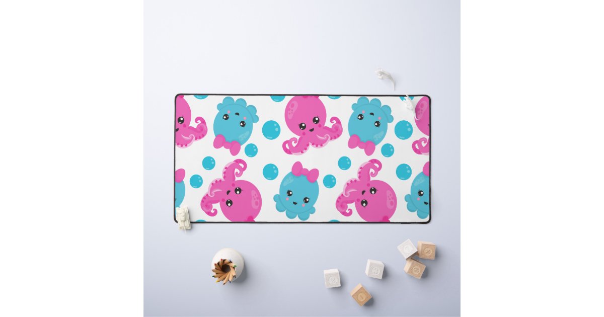 Octopus Pattern, Cute Octopus, Sea Animals Desk Mat | Zazzle