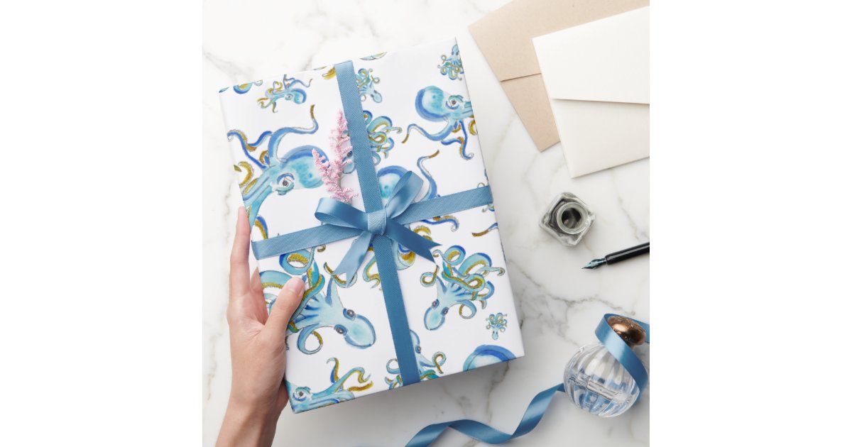 Octopus Pattern Wrapping Paper | Zazzle