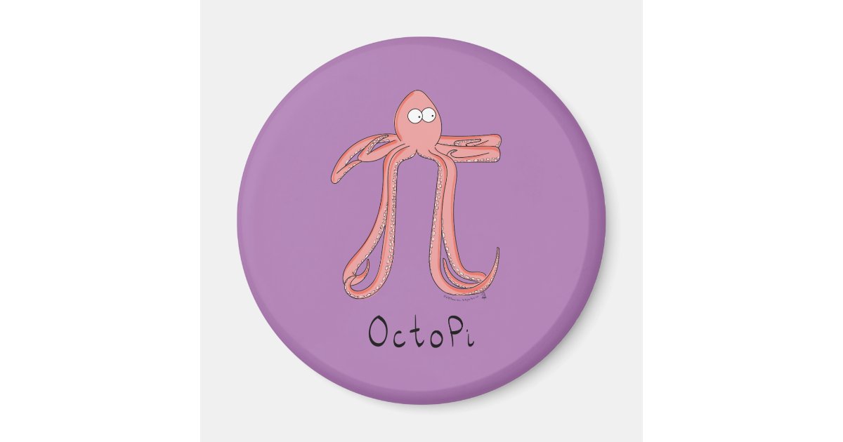 Octopus Pi Day Funny Cartoon Magnet | Zazzle