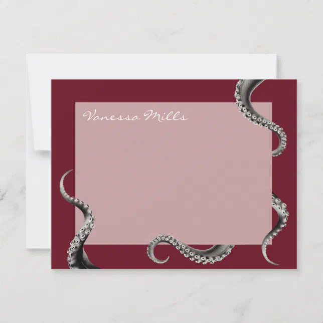 Octopus Red Note Card | Zazzle