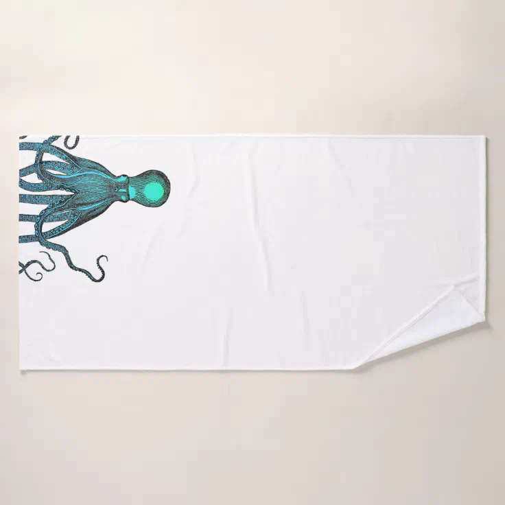 Octopus sea creature bath towel set | Zazzle