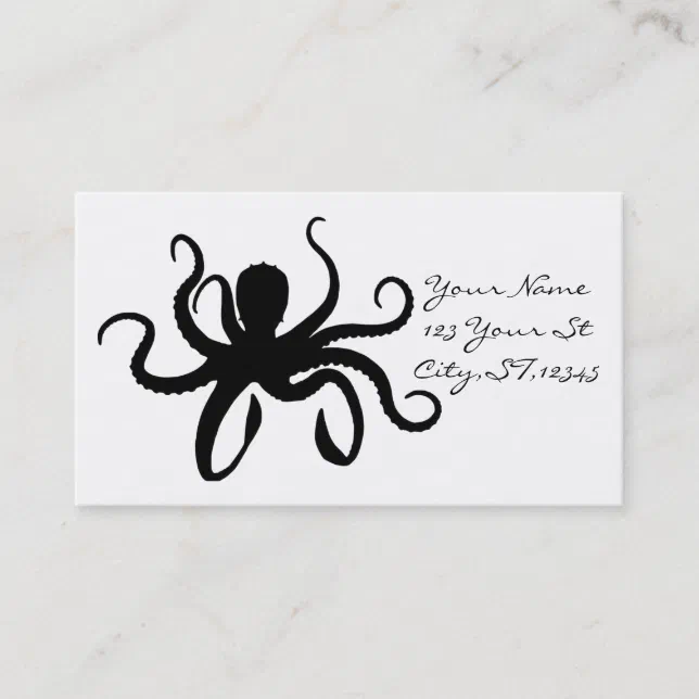 Octopus Silhouette Thunder_Cove Classic Business Card | Zazzle