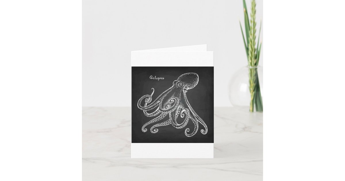Octopus Sketch Card | Zazzle