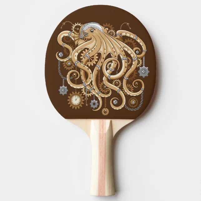 Octopus Steampunk Surreal Retro Style Machine Ping Pong Paddle | Zazzle