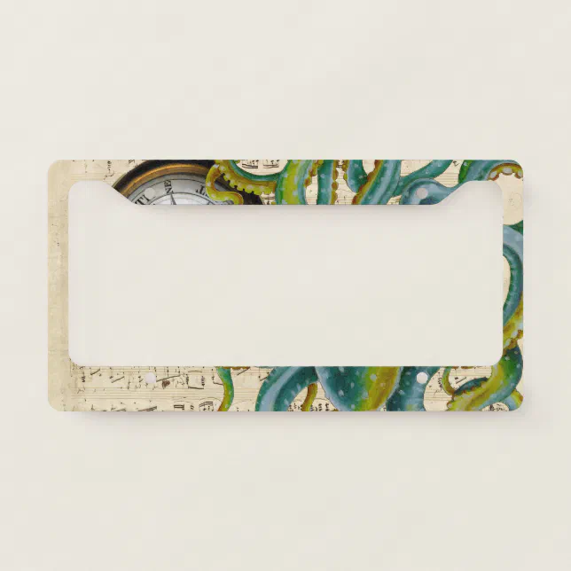 Octopus Tentacles Compass Music License Plate Frame | Zazzle