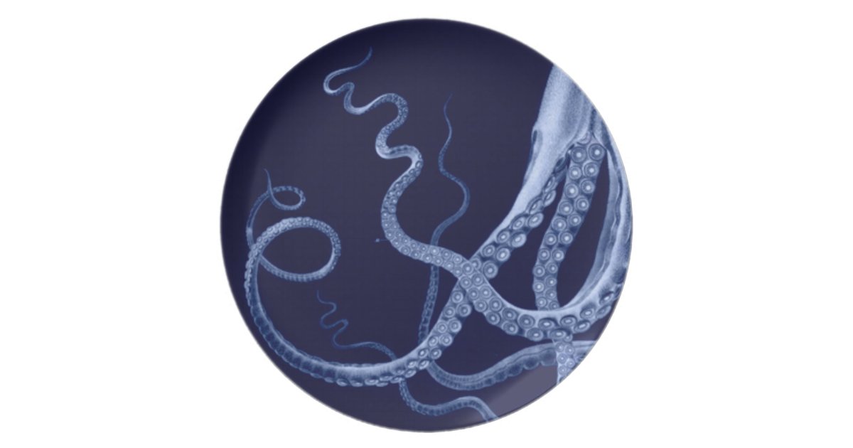 Octopus Triptych Tentacles Plate | Zazzle