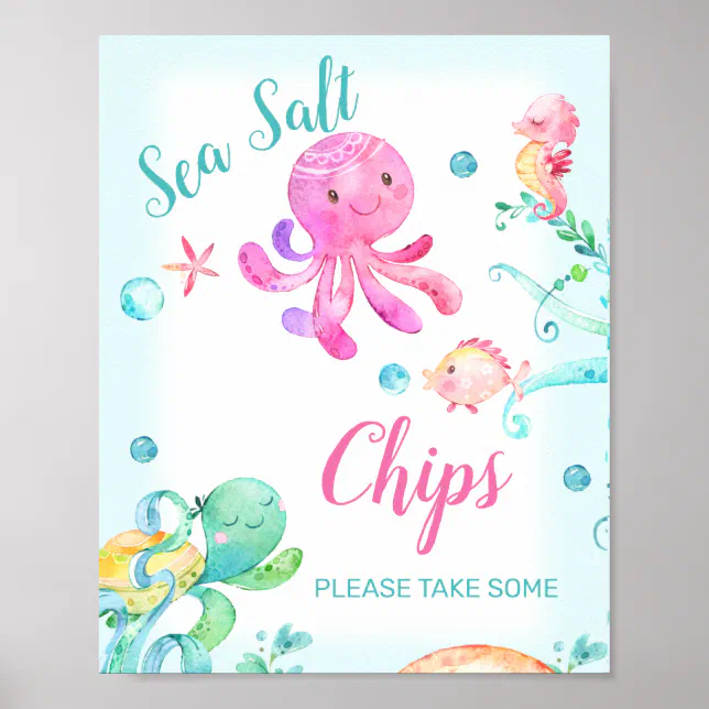 Octopus Under The Sea Creatures Birthday Sign | Zazzle