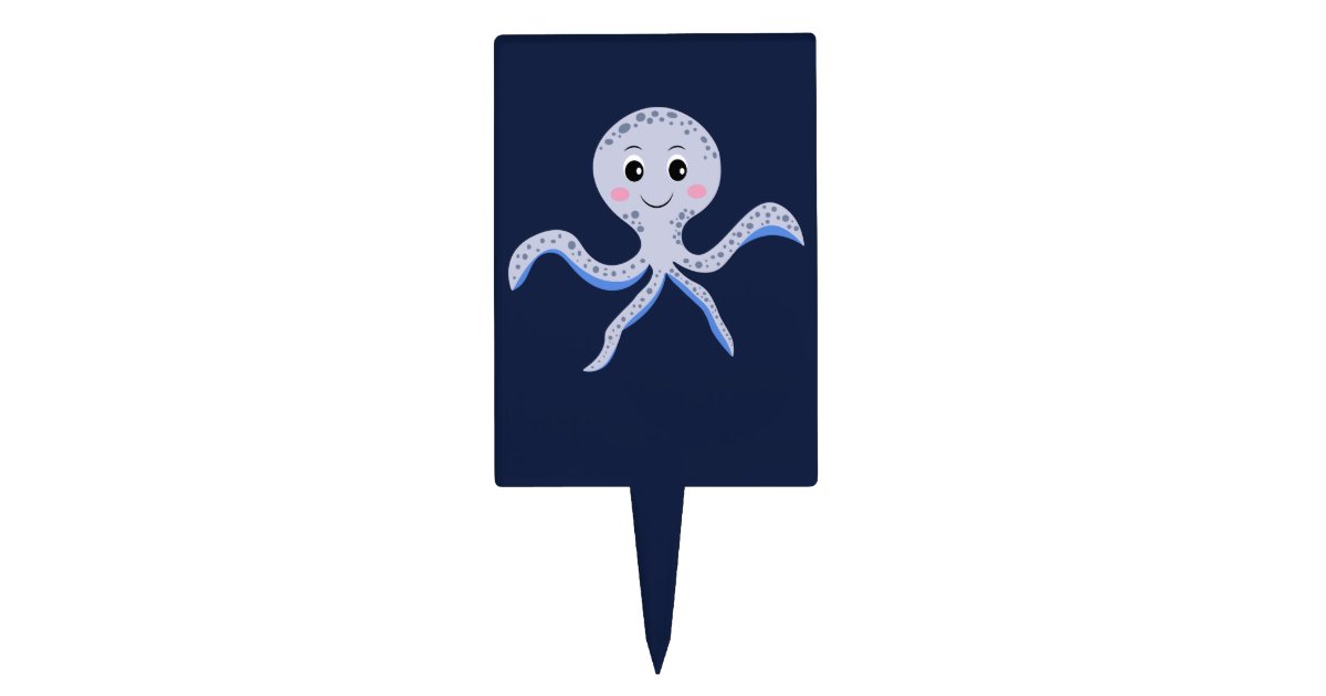 Octopus under the sea kids pattern cake topper | Zazzle