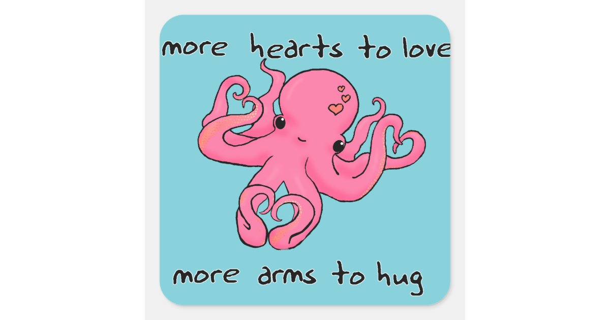 Octopus Valentine's Day sticker Valentines | Zazzle