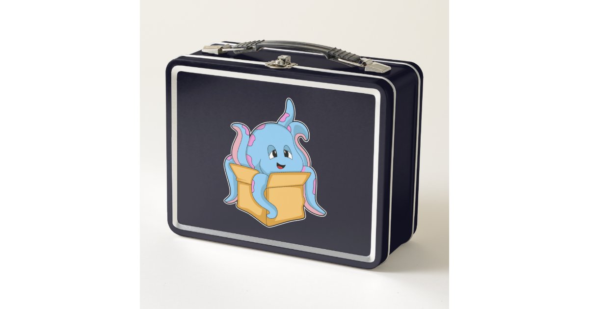 Octopus with Packet.PNG Metal Lunch Box | Zazzle