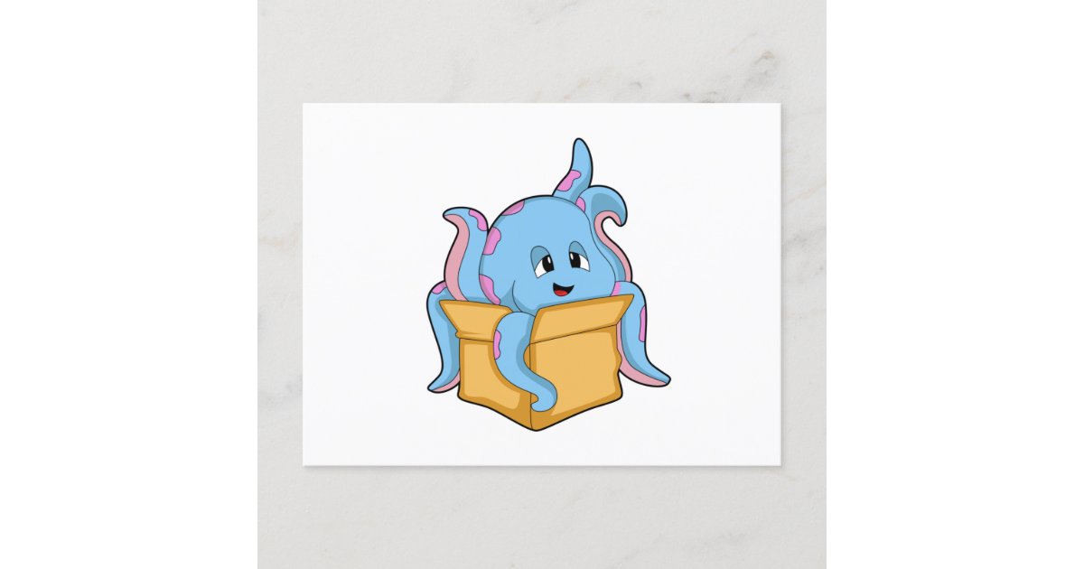 Octopus with Packet.PNG Postcard | Zazzle
