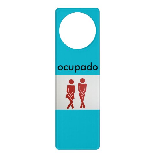 ocupado bathroom doorhanger | Zazzle.com