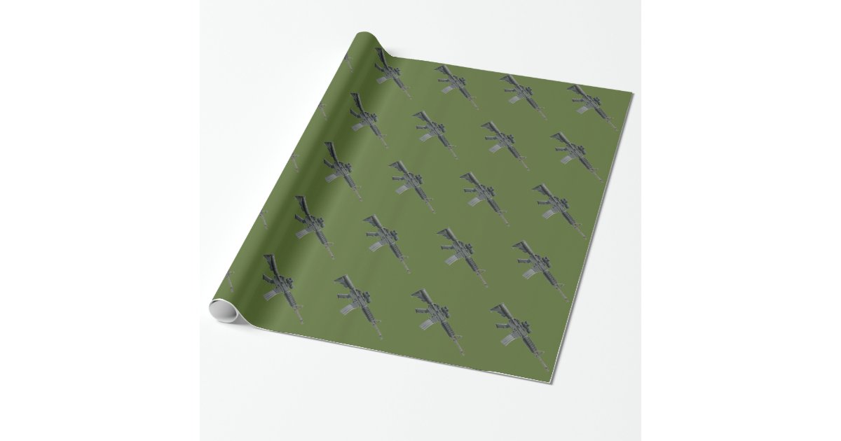 OD Green M4 Military Gift Wrap | Zazzle