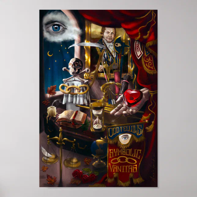 Odd Fellows Symbolic Vanitas Poster | Zazzle