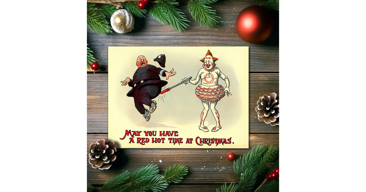 Odd Victorian Humor Christmas Card | Zazzle