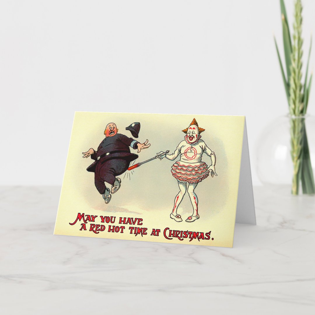 Odd Victorian Humor Christmas Card | Zazzle