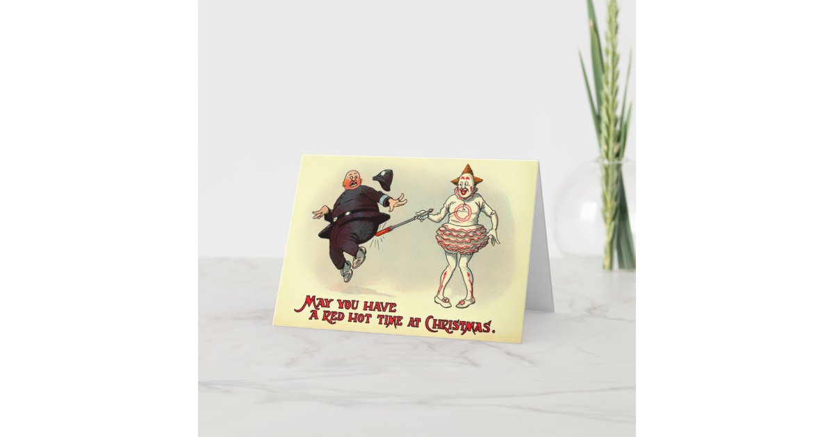 Odd Victorian Humor Christmas Card | Zazzle