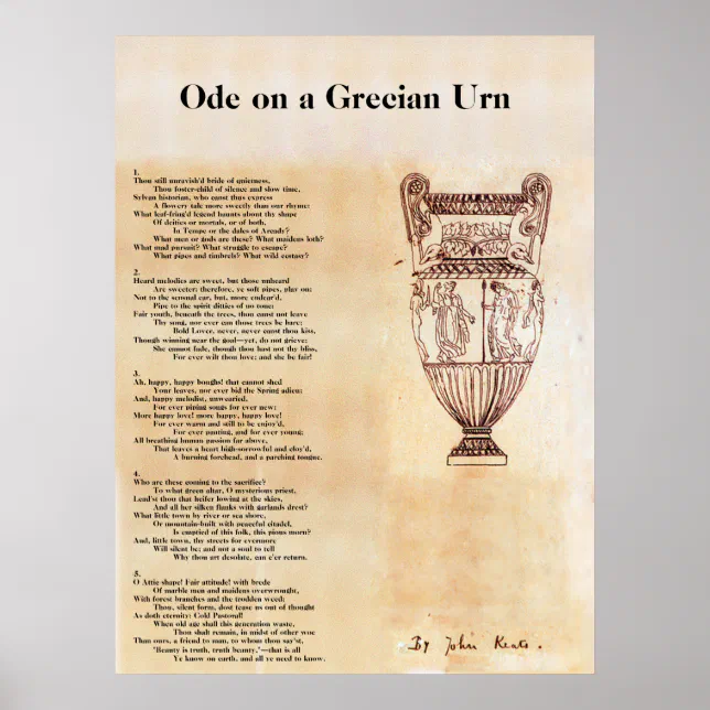 Ode on a Grecian Urn Poster | Zazzle