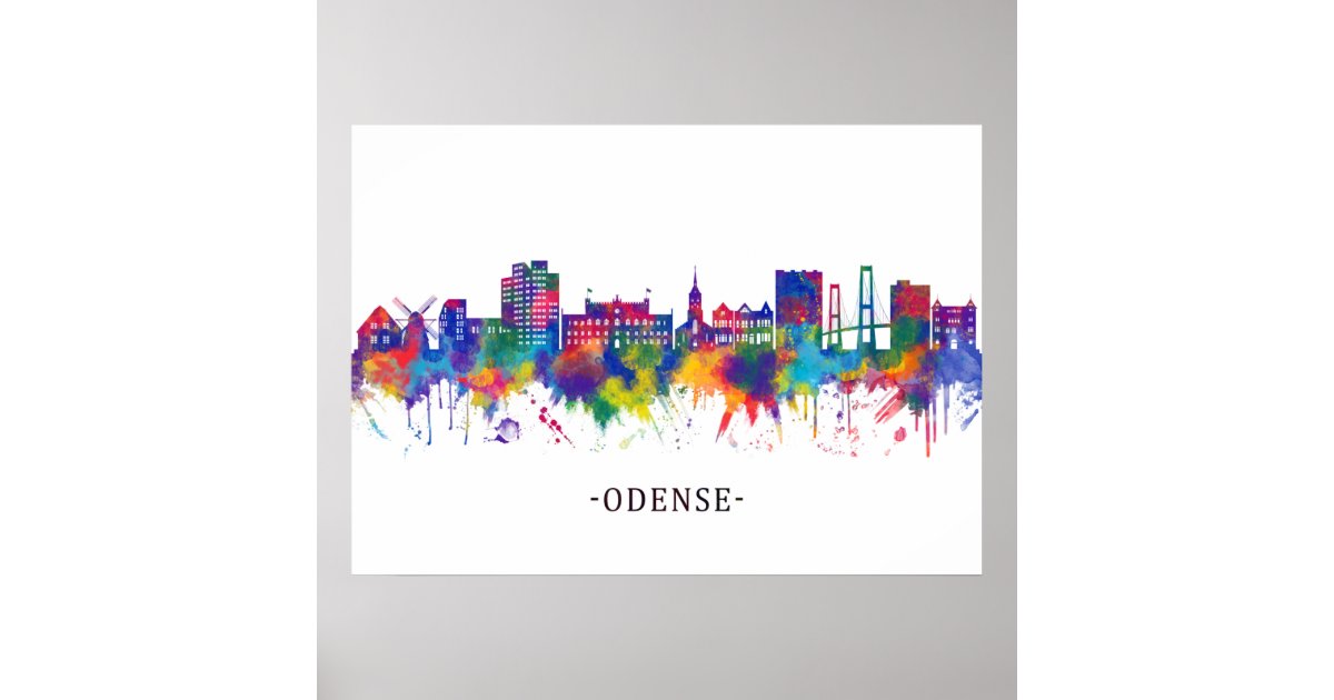 Odense Denmark Skyline Poster | Zazzle