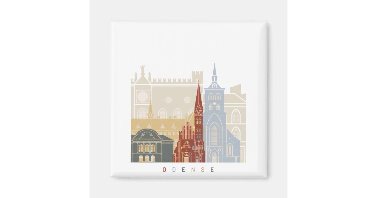 Odense skyline poster magnet | Zazzle