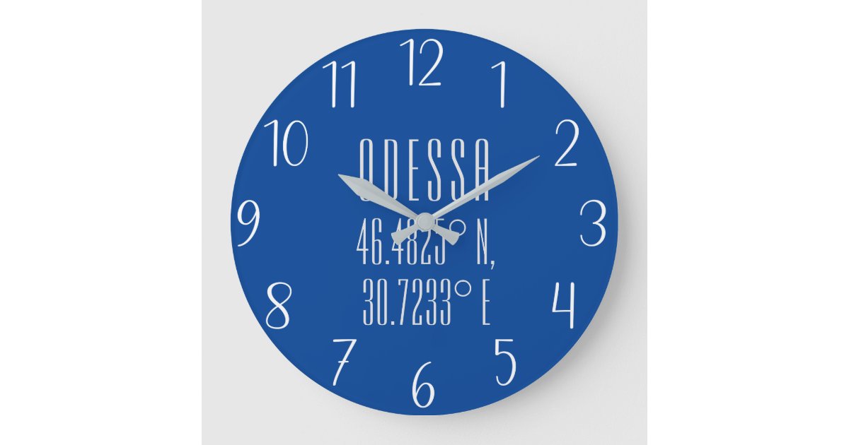Odessa Ukraine Latitude & Longitude Large Clock | Zazzle