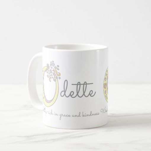Odette letter O decorative name with meaning mug | Zazzle