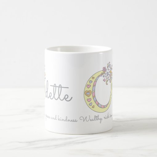 Odette letter O decorative name with meaning mug | Zazzle