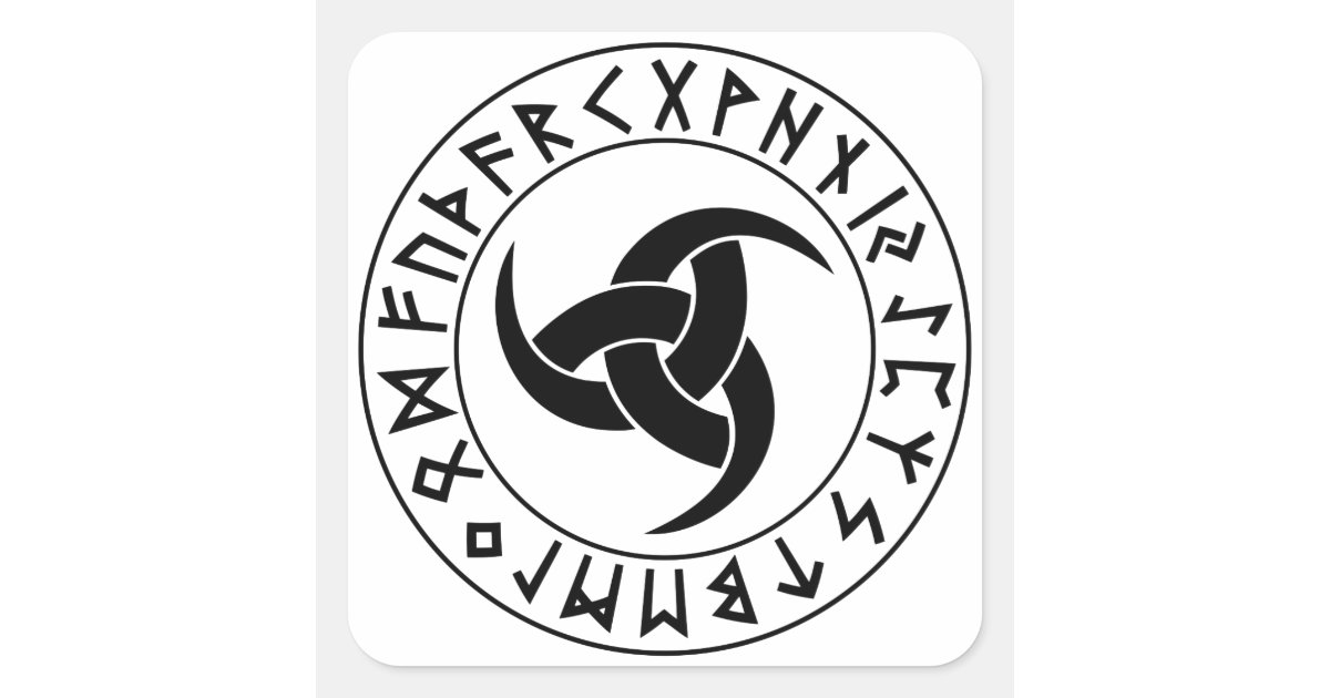 Odhroerir Rune Shield Square Sticker | Zazzle