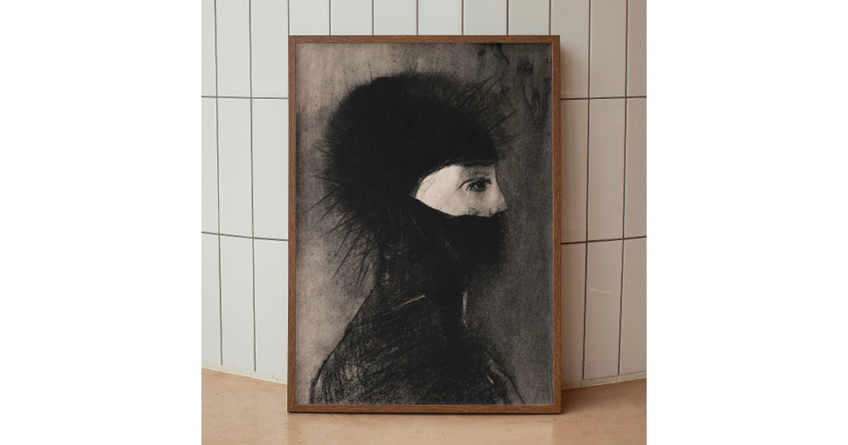 Odilon Redon Armor. Dark woman face Symbolism art Poster | Zazzle