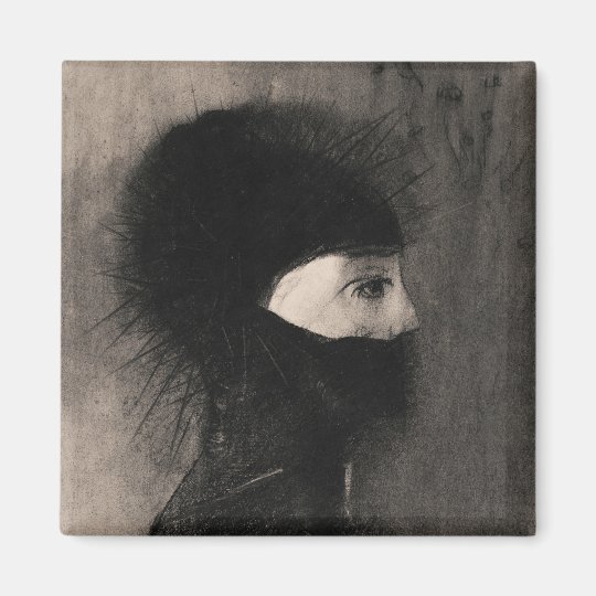 Odilon Redon. Armor. Dark woman face. Symbolism Magnet | Zazzle.com