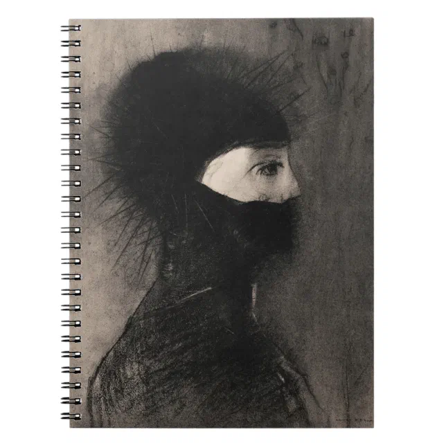 Odilon Redon. Armor. Dark woman face. Symbolism Notebook | Zazzle