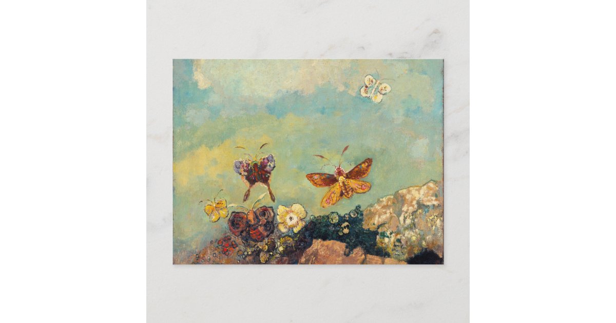 Odilon Redon Butterflies Vintage Symbolism Art Postcard | Zazzle