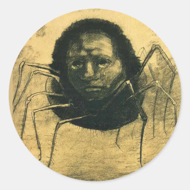 Odilon Redon - The Crying Spider, Classic Round Sticker | Zazzle