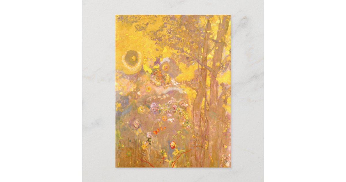 Odilon Redon - Tree on Yellow Background Postcard | Zazzle